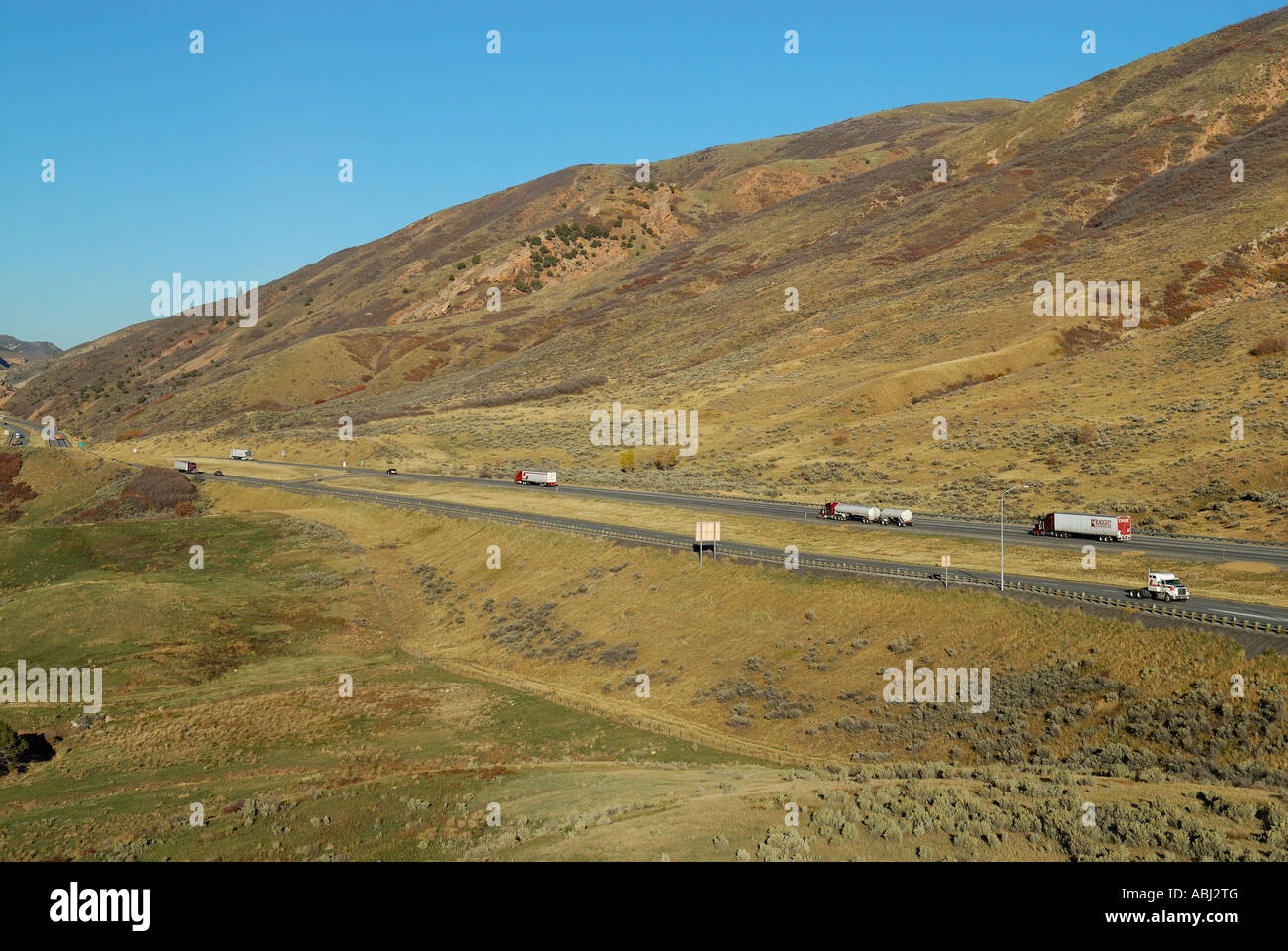 Trucks driving on a scenic highway hi-res stock photography and images ...