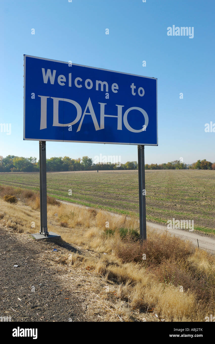 Entering Idaho state sign in United States, America Stock Photo - Alamy