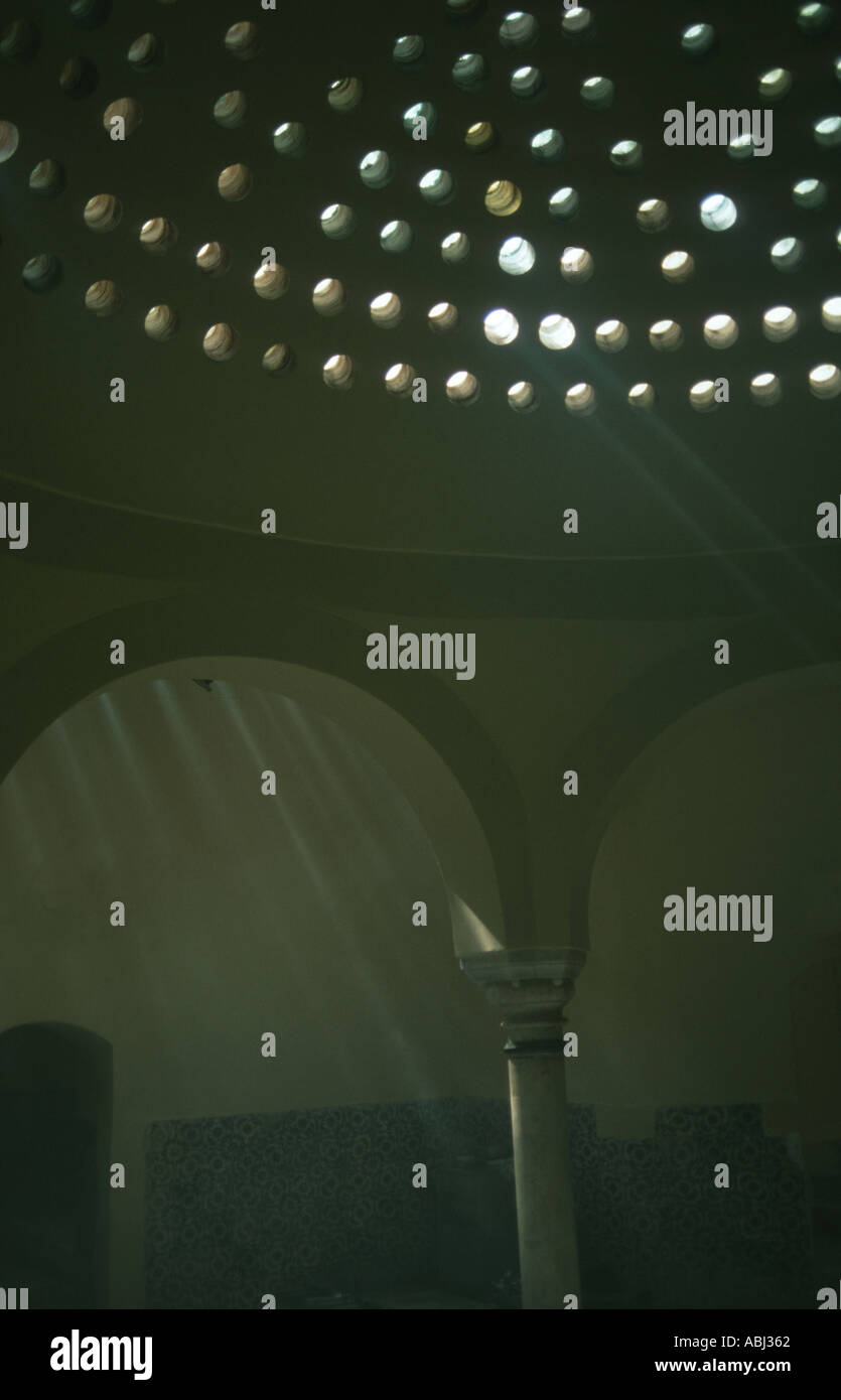 Sun rays in turkish bath Stock Photo - Alamy