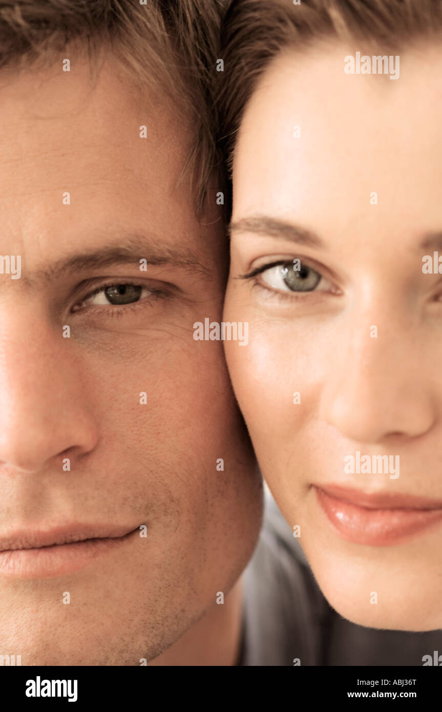 Portrait of couple, cheek to cheek Stock Photo - Alamy