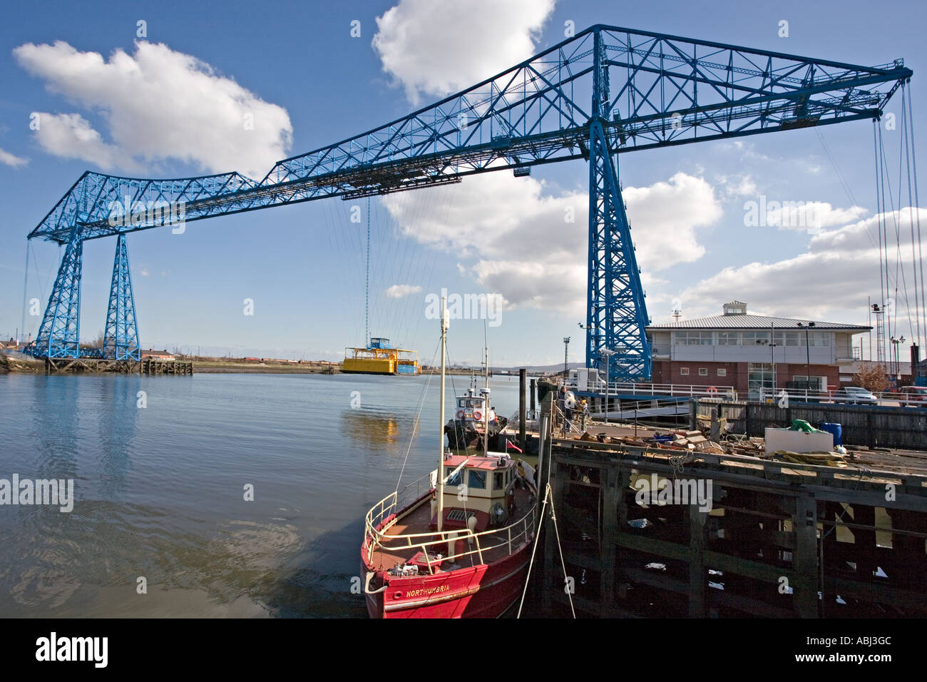 Transporter Bridge 1911 and River Tees in Middlesbrough Teesside UK ...