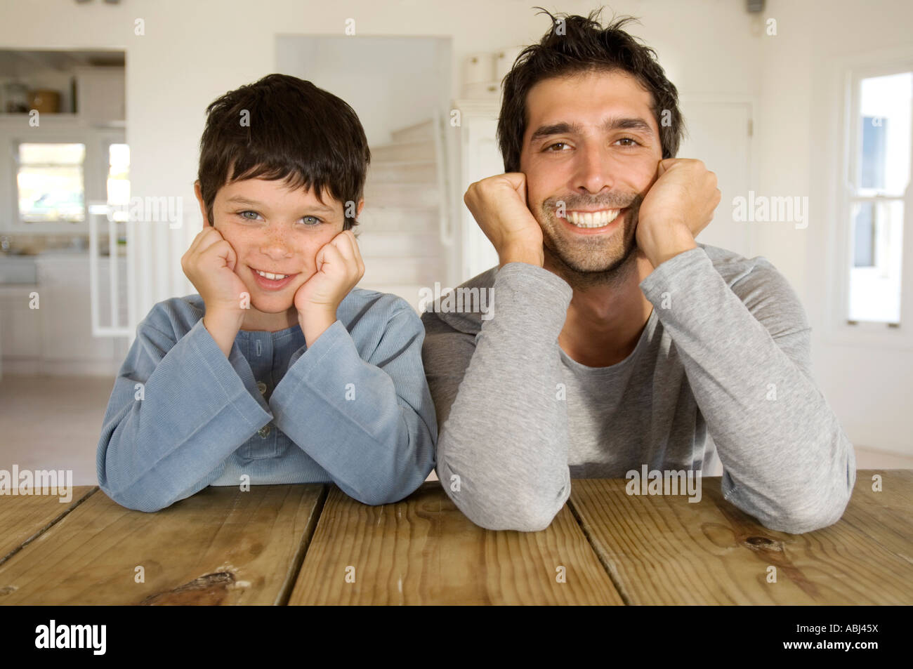 Son imitating father hi-res stock photography and images - Alamy