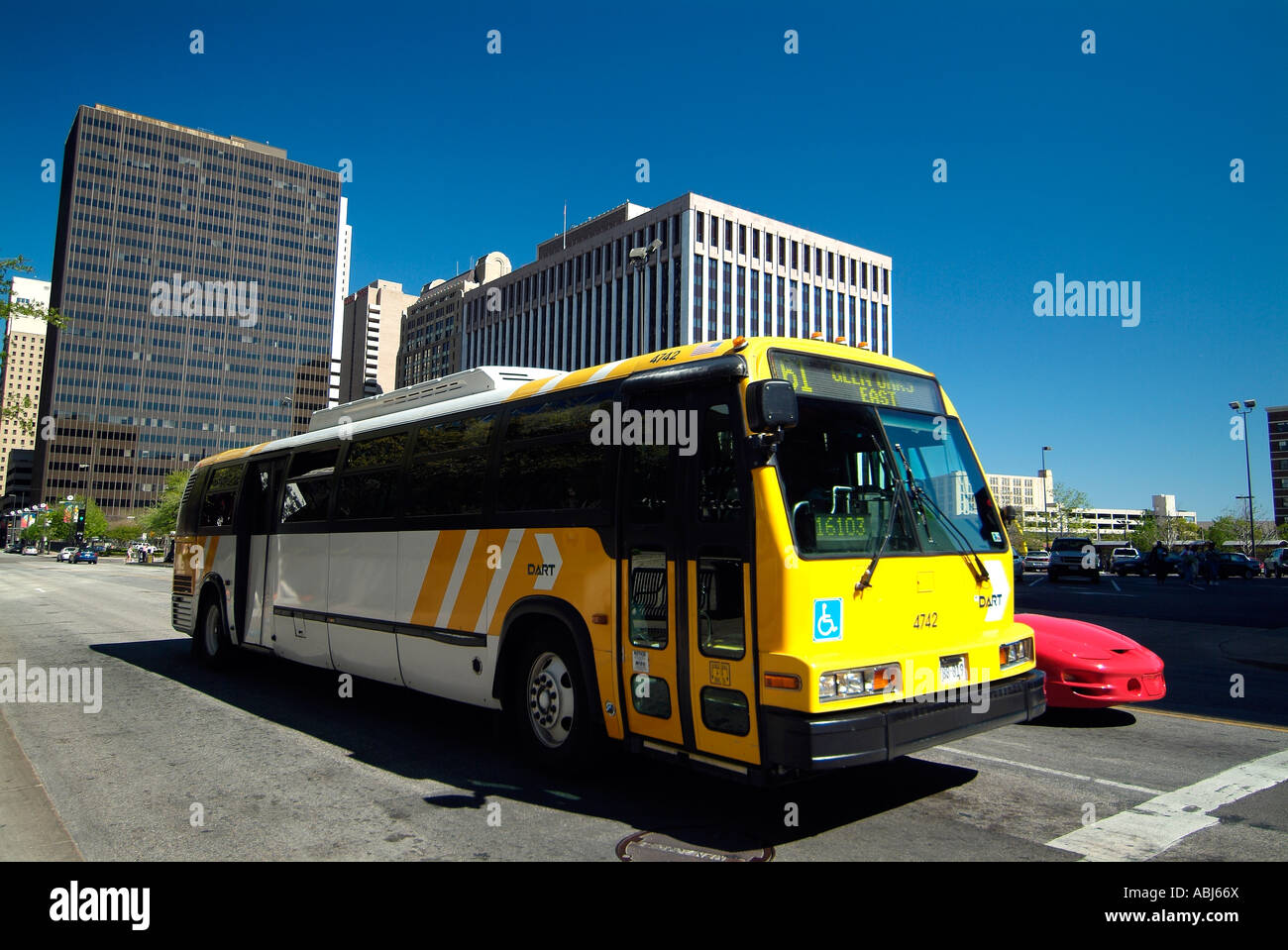 Public bus in downtown of Dallas, Texas Stock Photo - Alamy