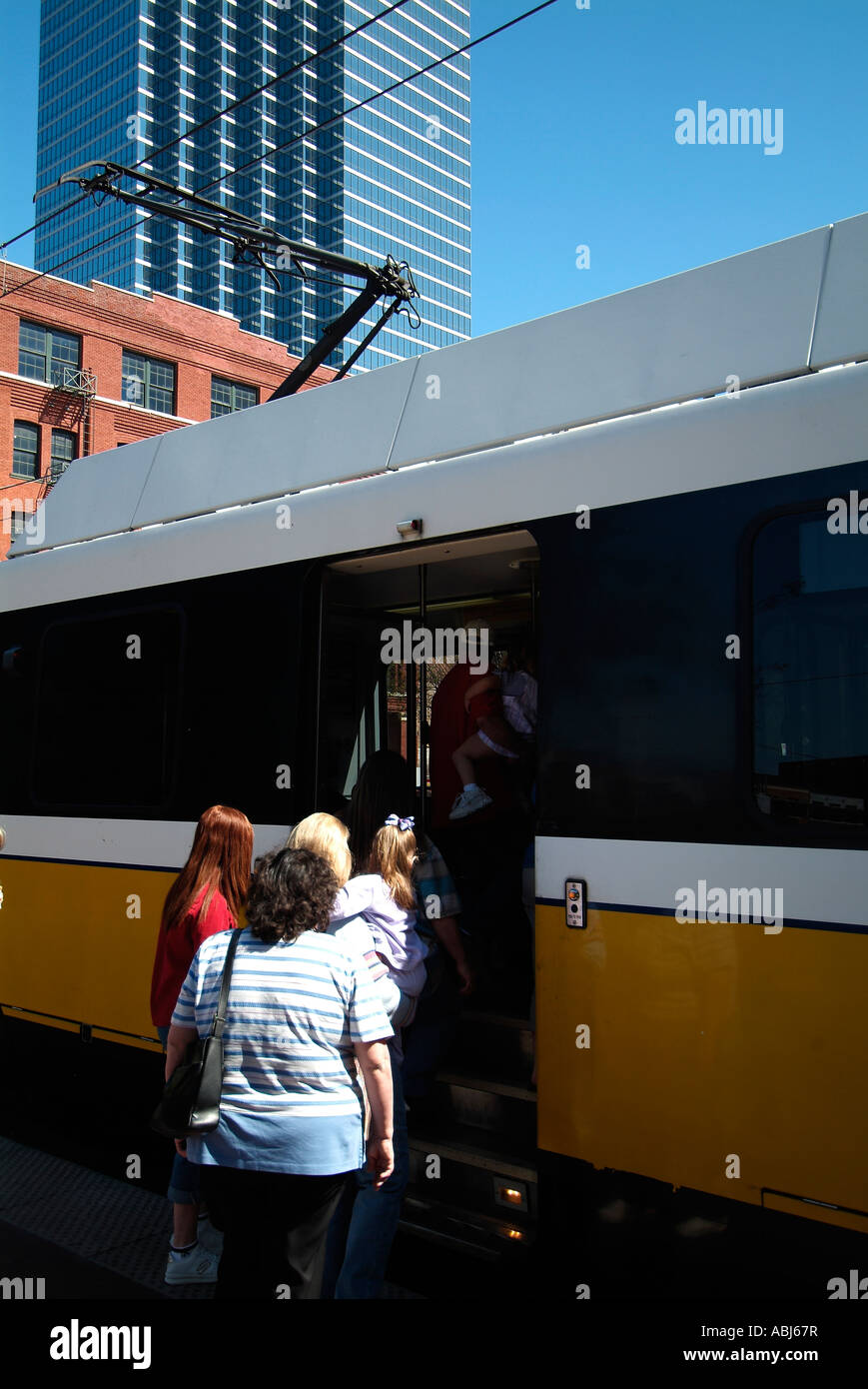 People going in the subway shuttle in Dallas, Texas Stock Photo - Alamy