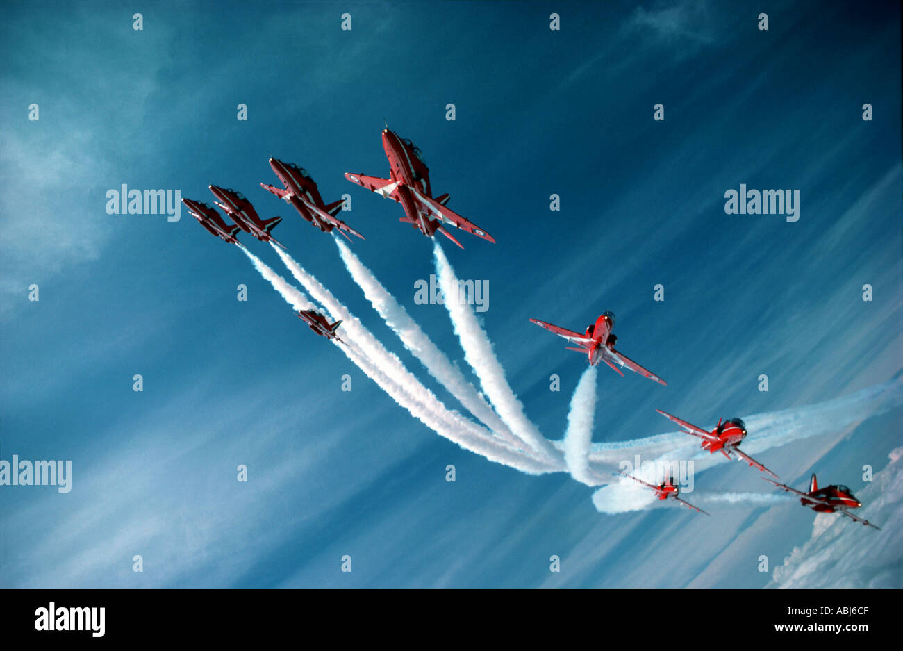 Red Arrows aerobatic team Stock Photo - Alamy