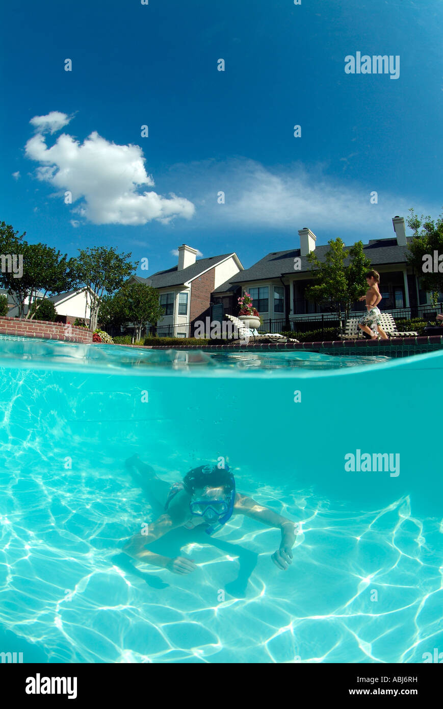 Woman snorkeling in a pool in Dallas, Texas Stock Photo - Alamy
