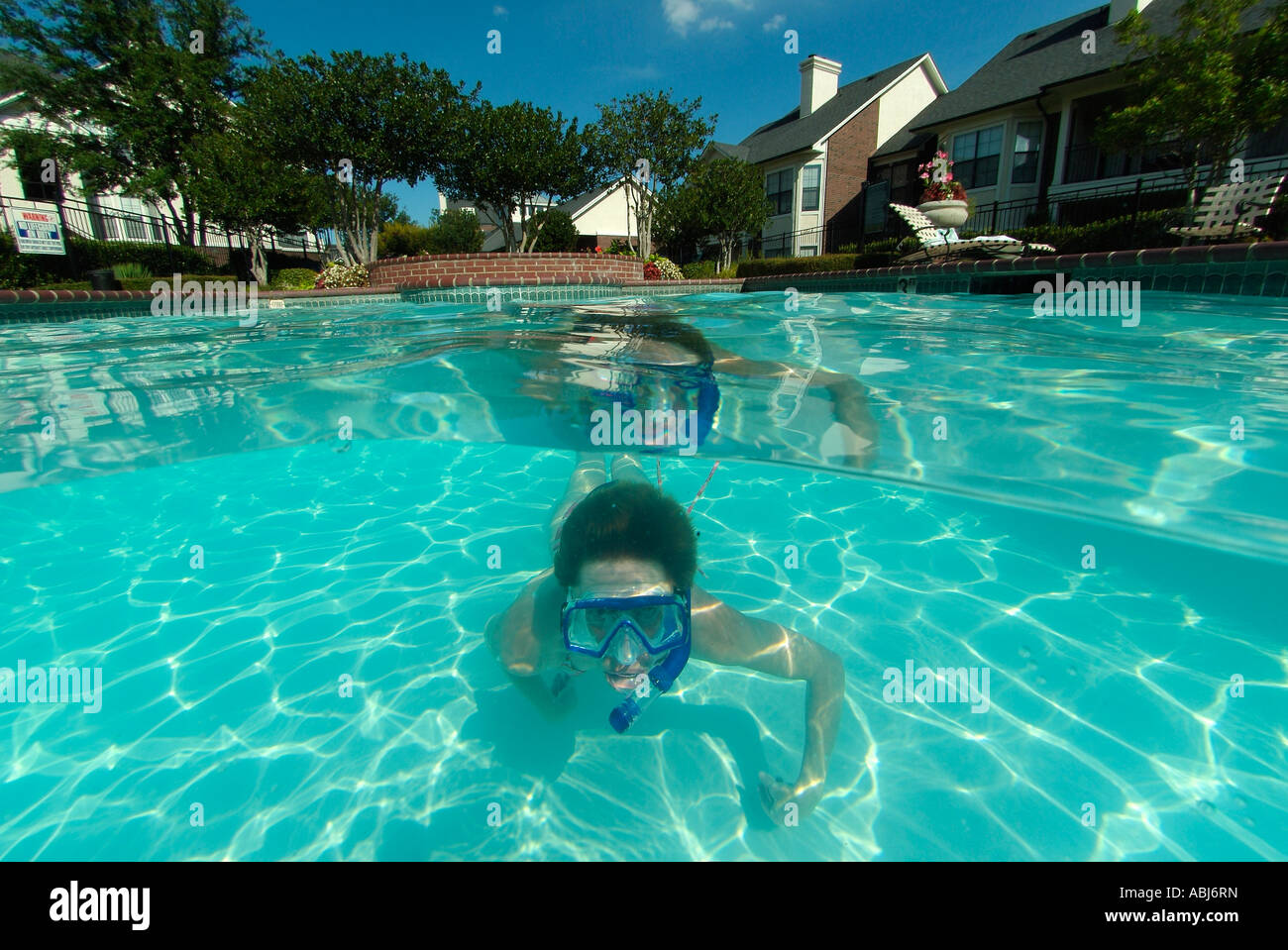 Woman snorkeling in a pool in Dallas, Texas Stock Photo - Alamy