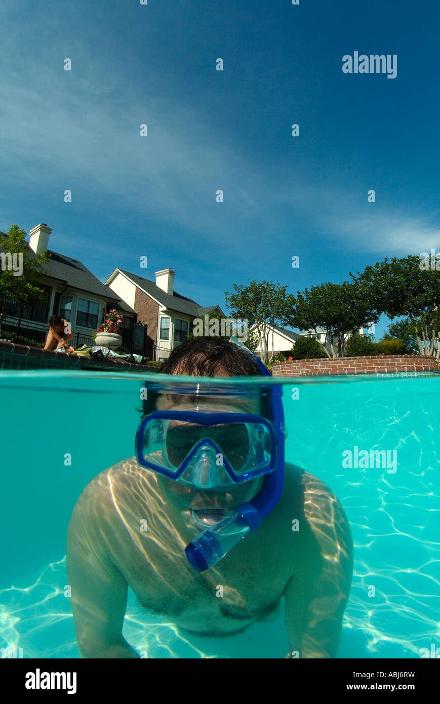 Man snorkeling in a pool in Dallas, Texas Stock Photo - Alamy