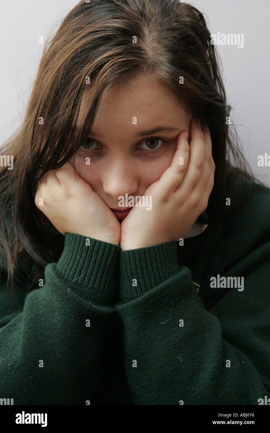 moody teenage girl Stock Photo - Alamy