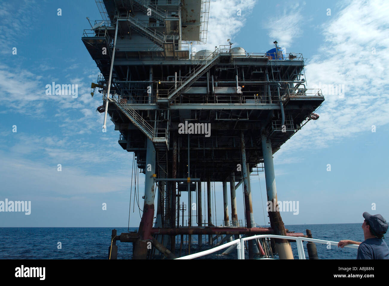 Gas derrick in the Gulf of Mexico off Texas Stock Photo - Alamy