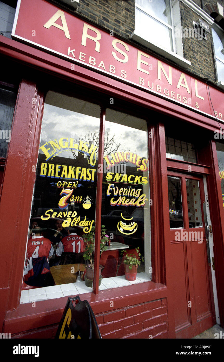 Arsenal Cafe Typical London greasy spoon cafe Stock Photo - Alamy