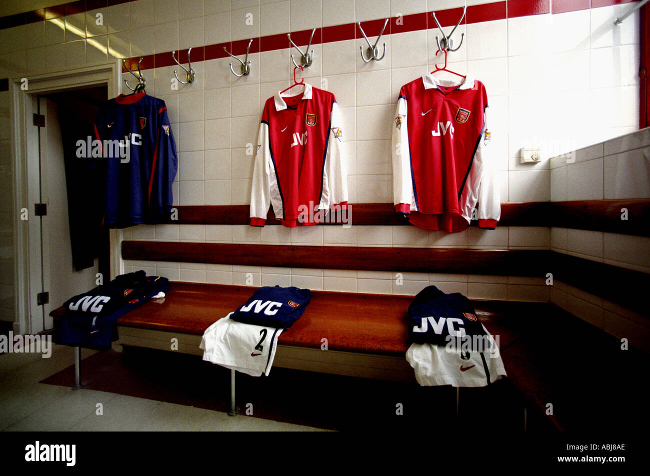 Changing rooms at Highbury Stadium Arsenal Football club Stock Photo ...