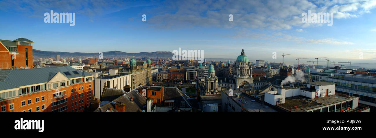 Belfast City Hall Northern Ireland Cityscape Panoramic Cave Hill Stock ...