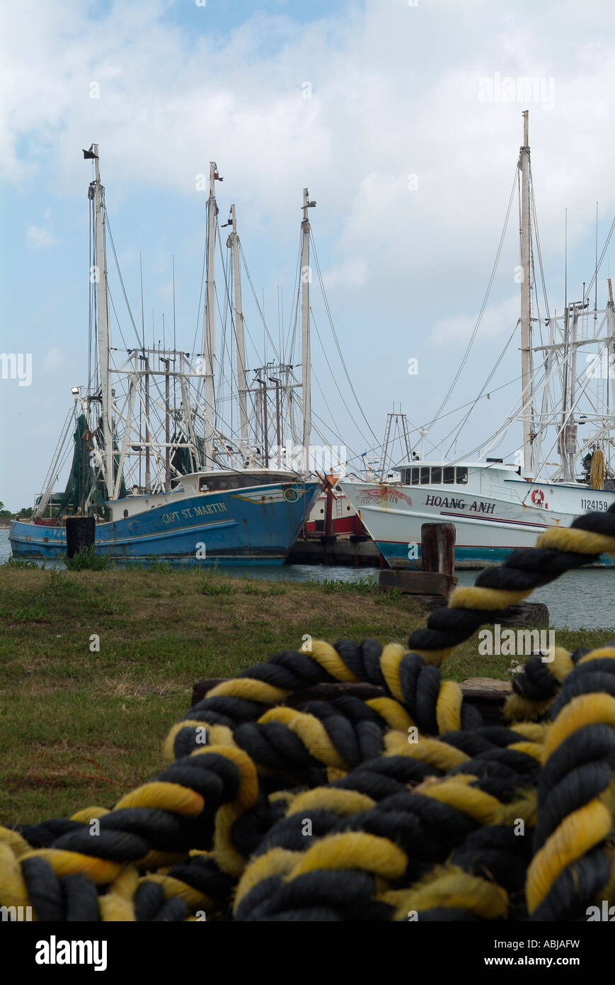 Texas shrimpers in the harbour of Bolivar Peninsula Stock Photo - Alamy