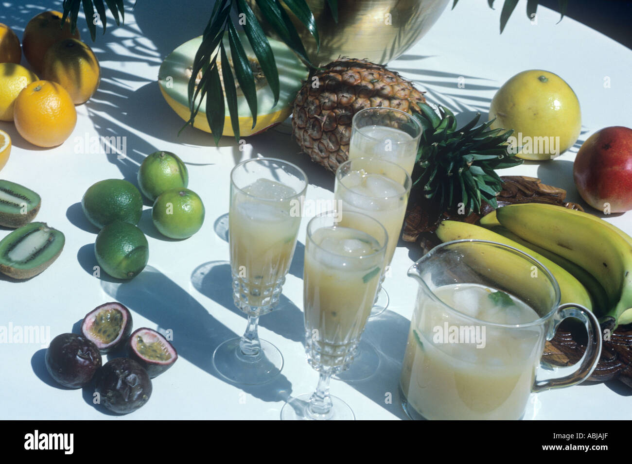 Tropical fruit juices Stock Photo - Alamy
