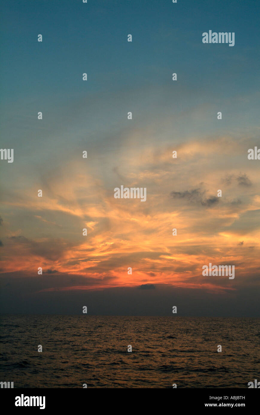 Sunset over the Gulf of Mexico, off Texas coast Stock Photo - Alamy