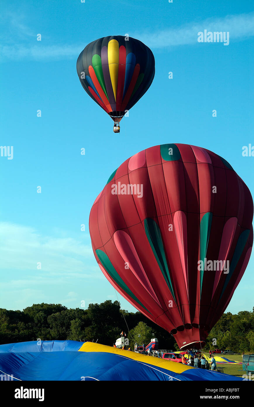 Air balloon rising in the sky Stock Photo - Alamy