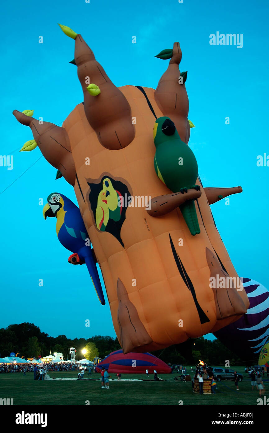 Air balloon rising in a meadow for a festival Stock Photo - Alamy