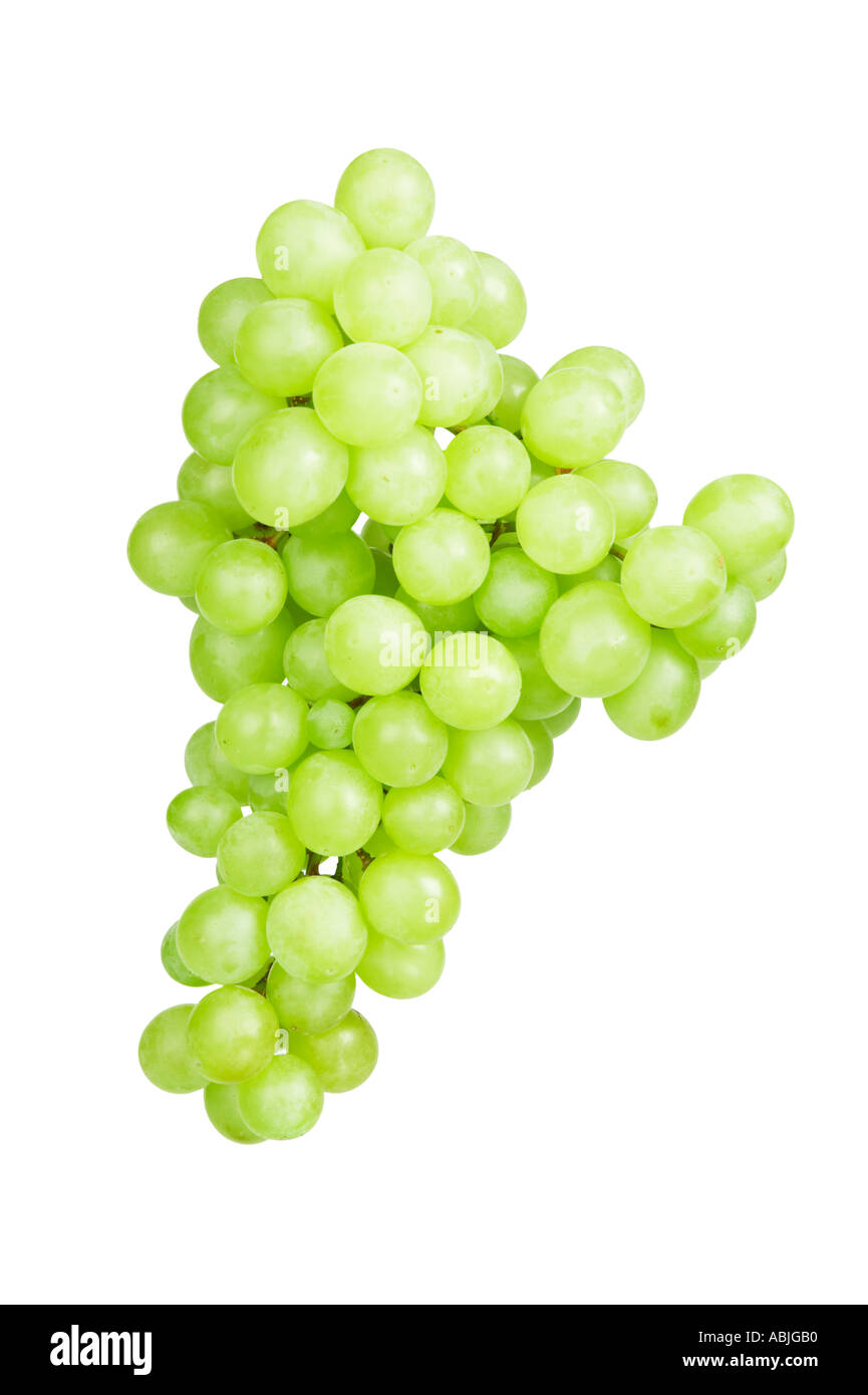 Hanging bunch of white grapes cutout Stock Photo - Alamy
