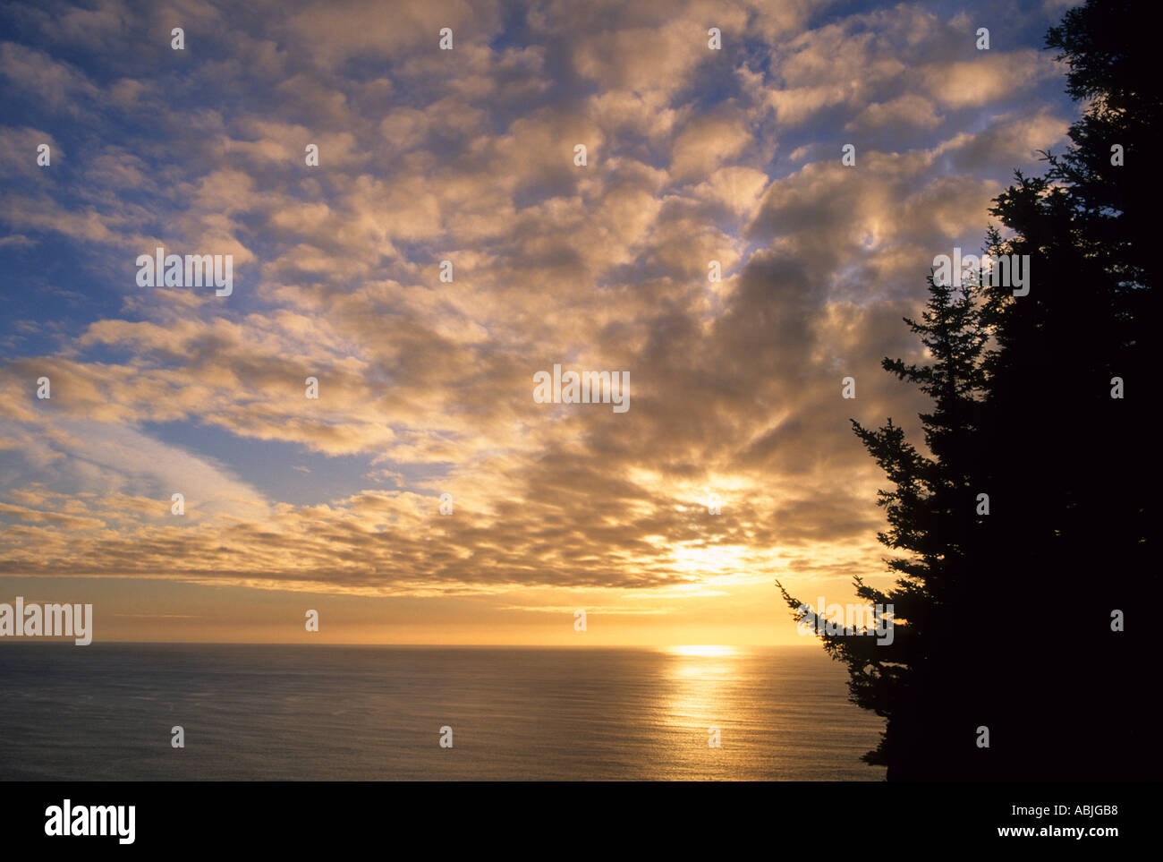 Sunset over the Pacific Ocean at Cape Lookout State Park Oregon USA ...