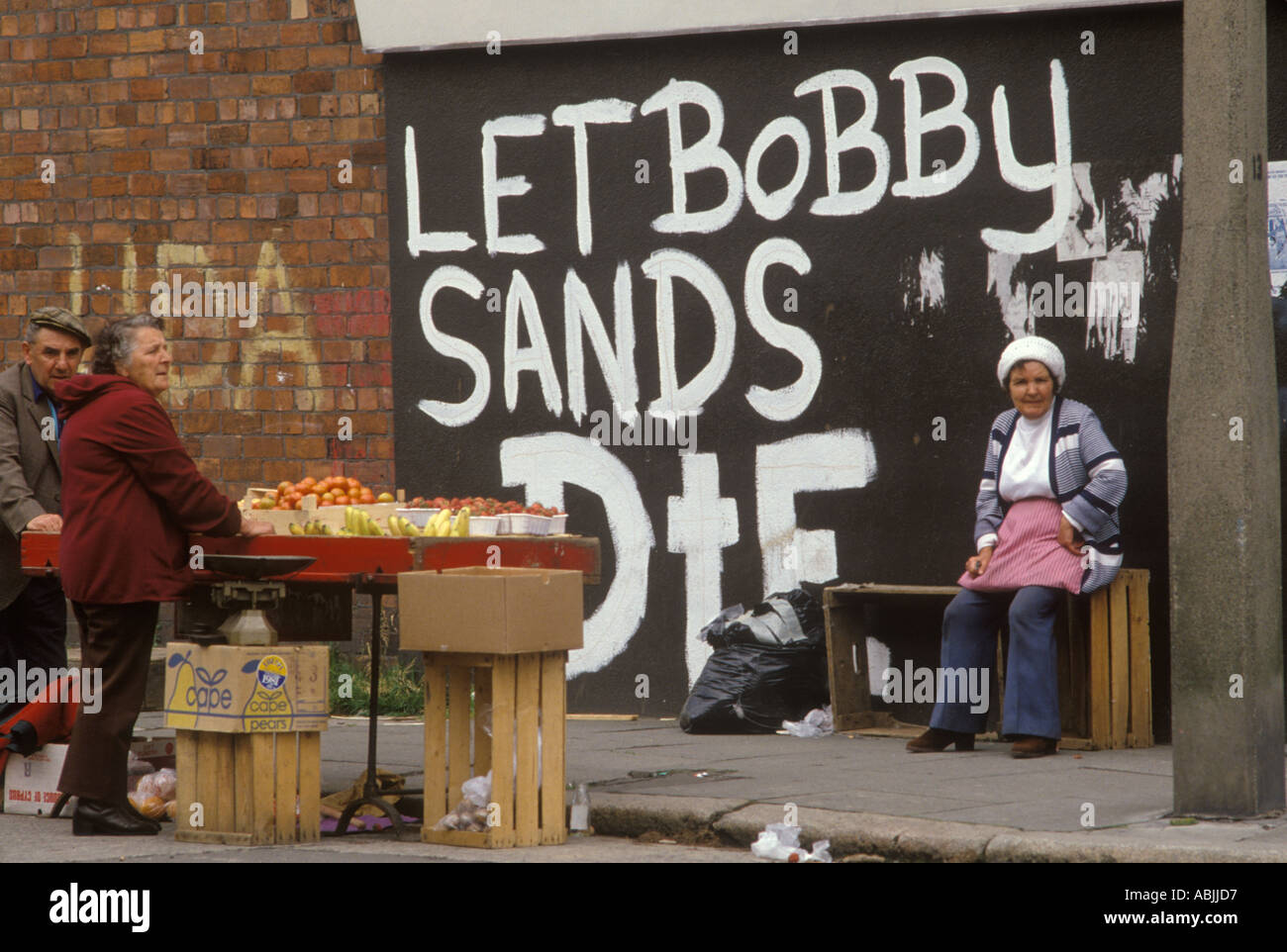 Let Bobby Sands die Protestant graffiti Belfast. The Troubles. Northern ...
