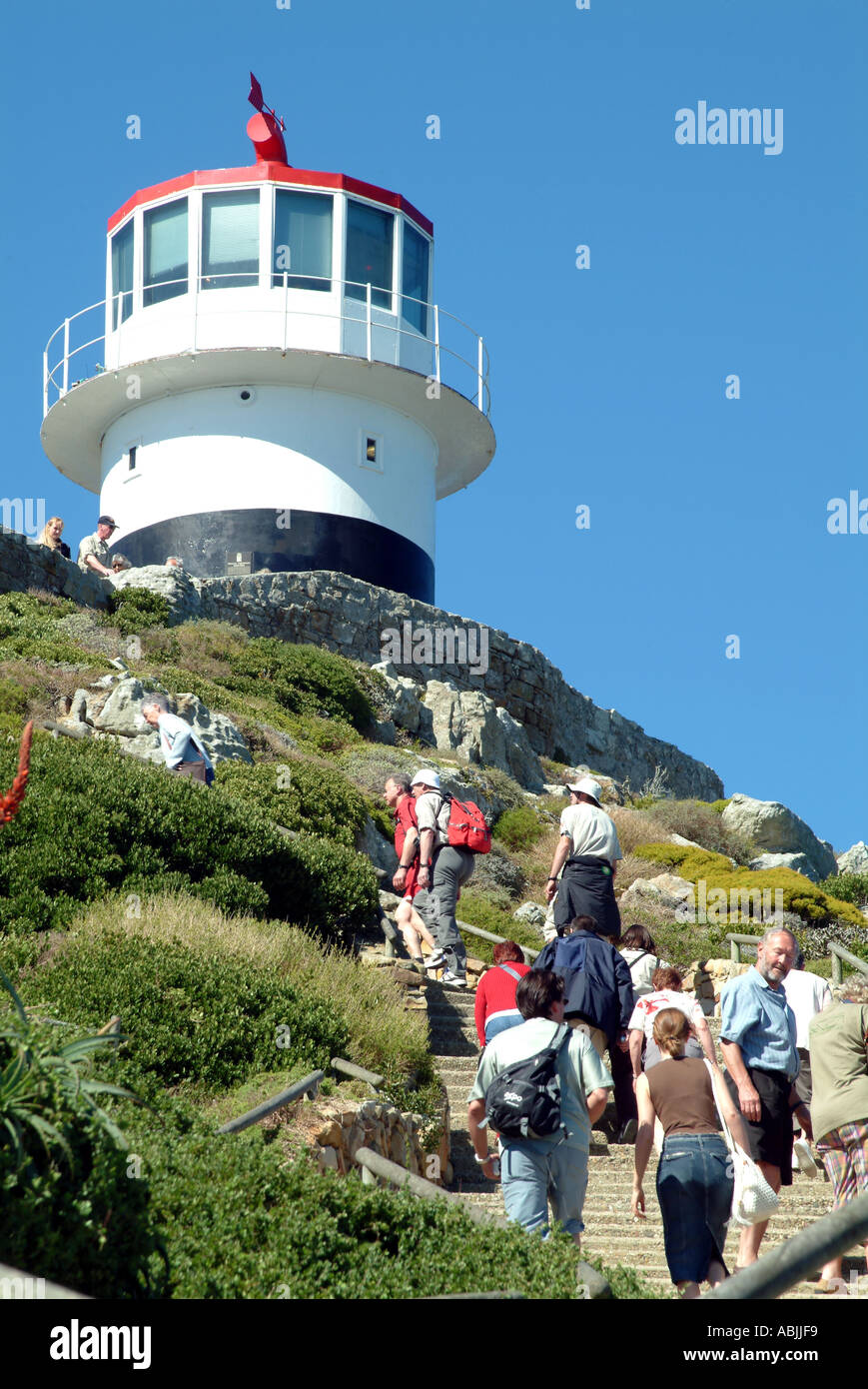 Cape Point South Africa RSA visitors walk to lighthouse Stock Photo - Alamy