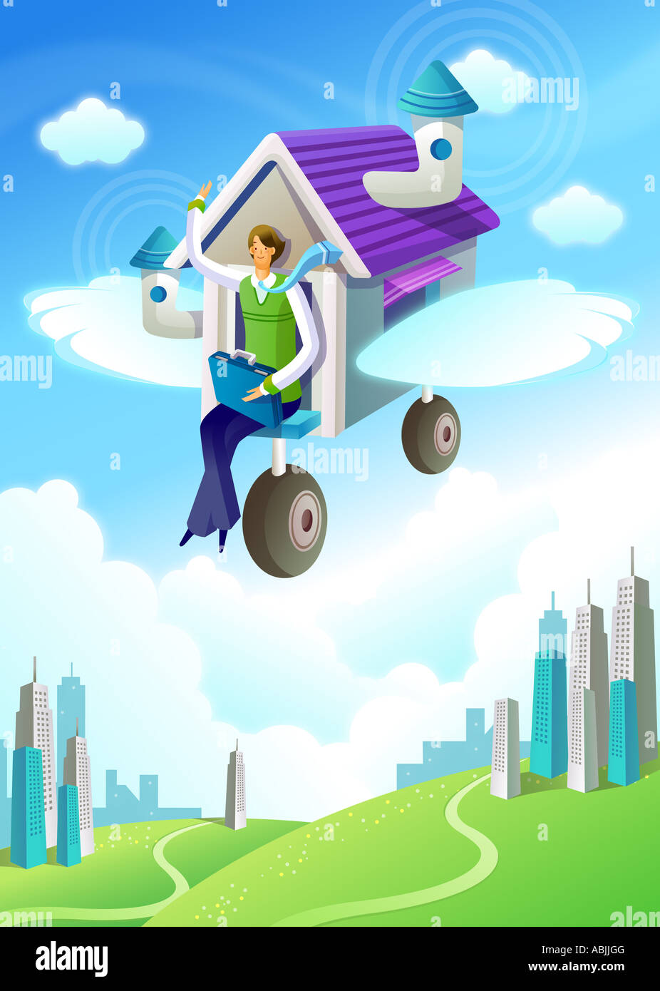 House building graphics colour hi-res stock photography and images - Alamy
