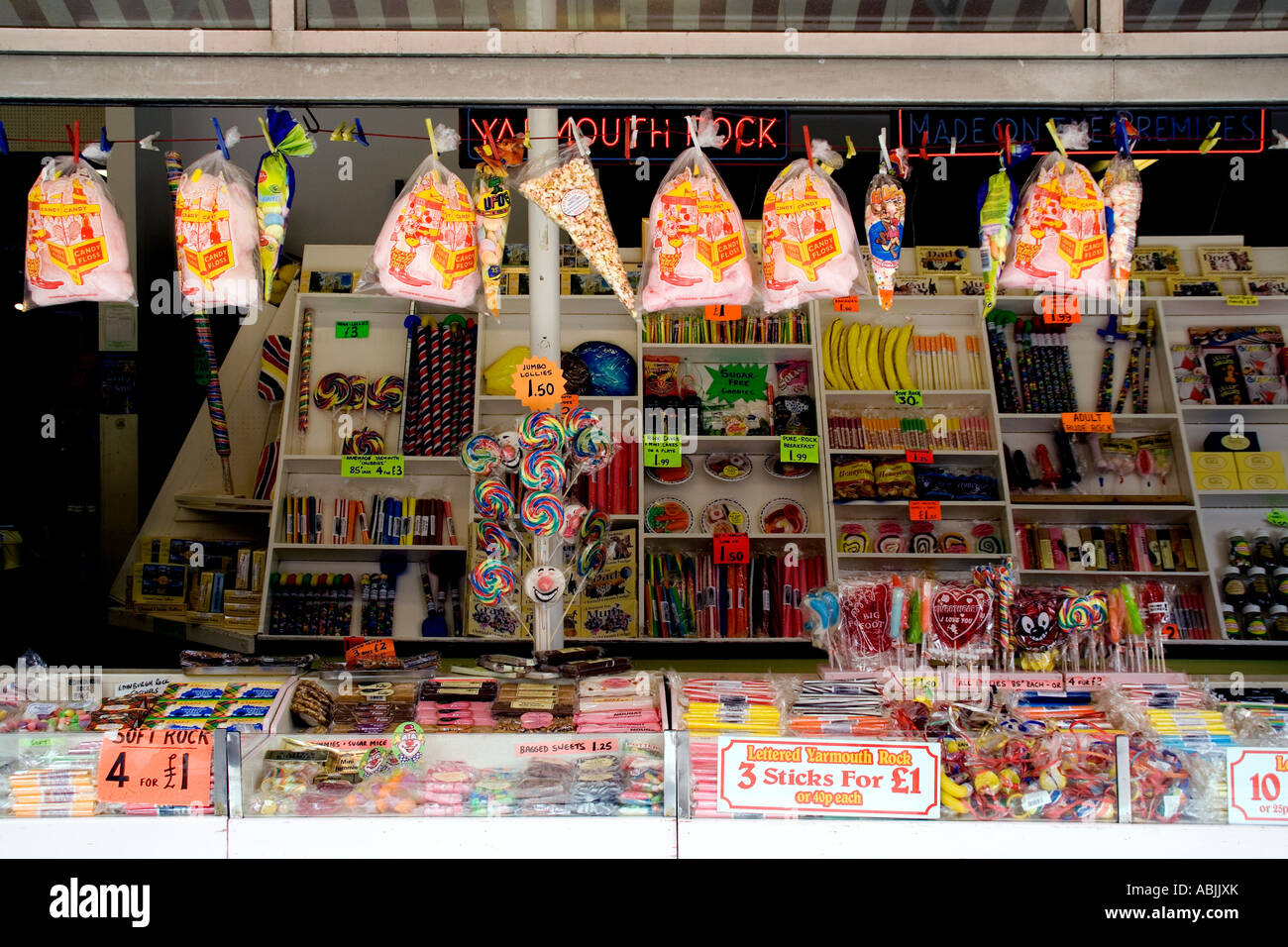 Traditional Rock shop in Regent Road Great Yarmouth Norfolk UK Stock ...