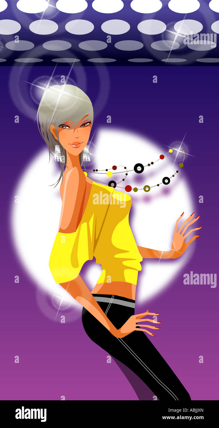 Side profile of a woman dancing Stock Photo - Alamy