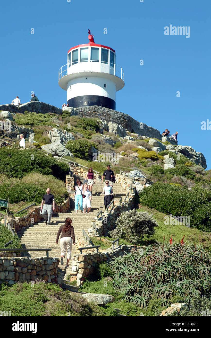 Cape Point South Africa RSA visitors walk to lighthouse Stock Photo - Alamy
