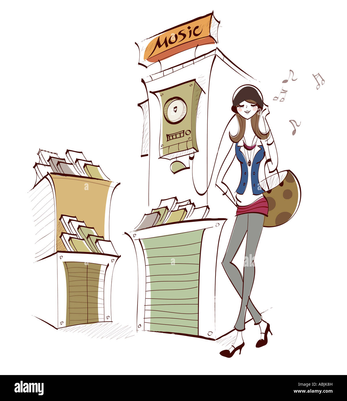 Woman in front store Cut Out Stock Images & Pictures - Alamy