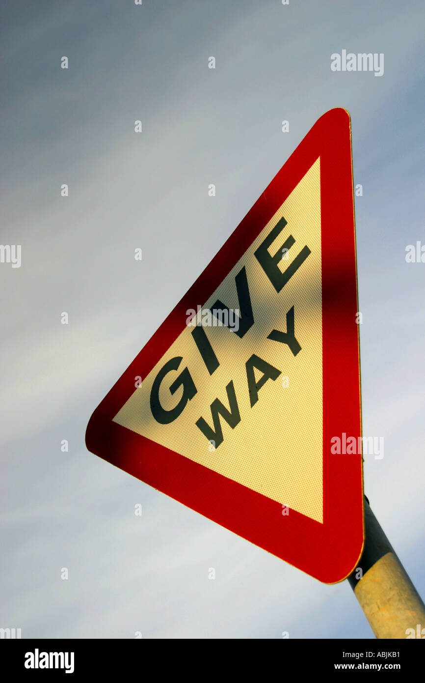 Give way sign Stock Photo - Alamy