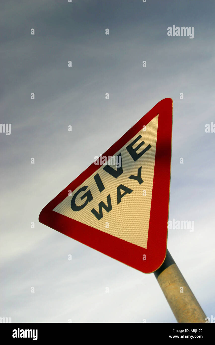 Give way sign Stock Photo - Alamy