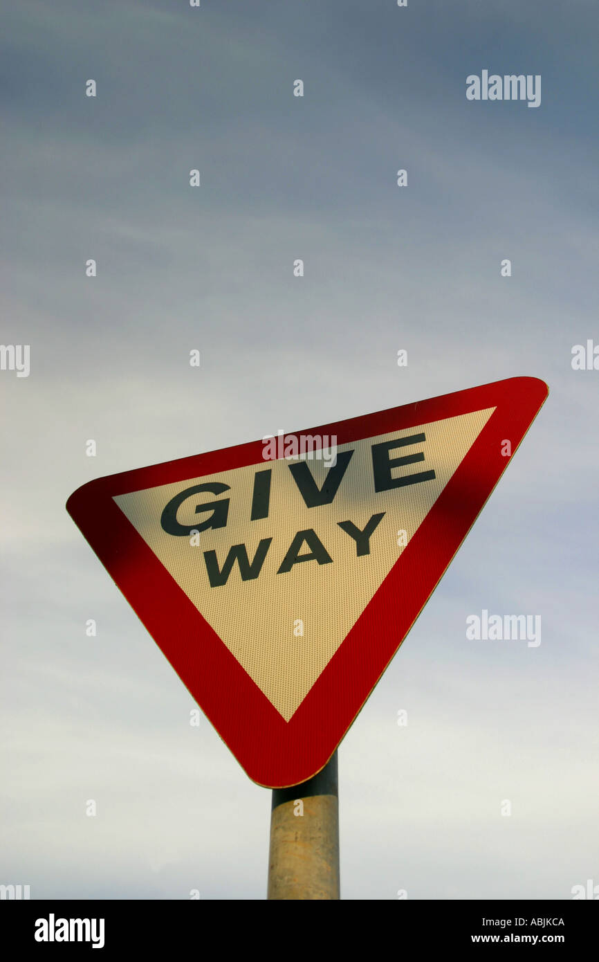 Give way sign Stock Photo - Alamy