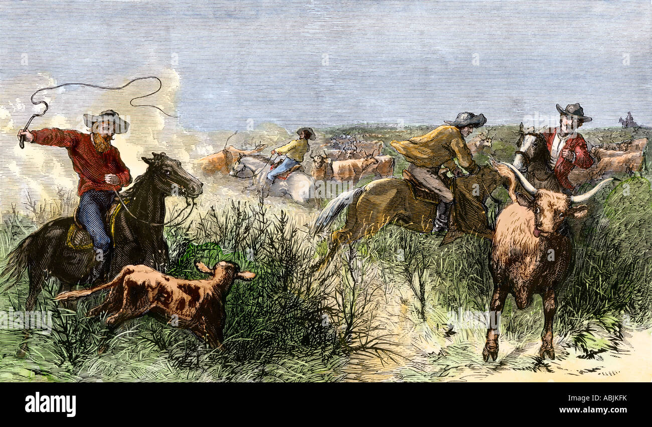 Texas cattle drive 1800s hi-res stock photography and images - Alamy