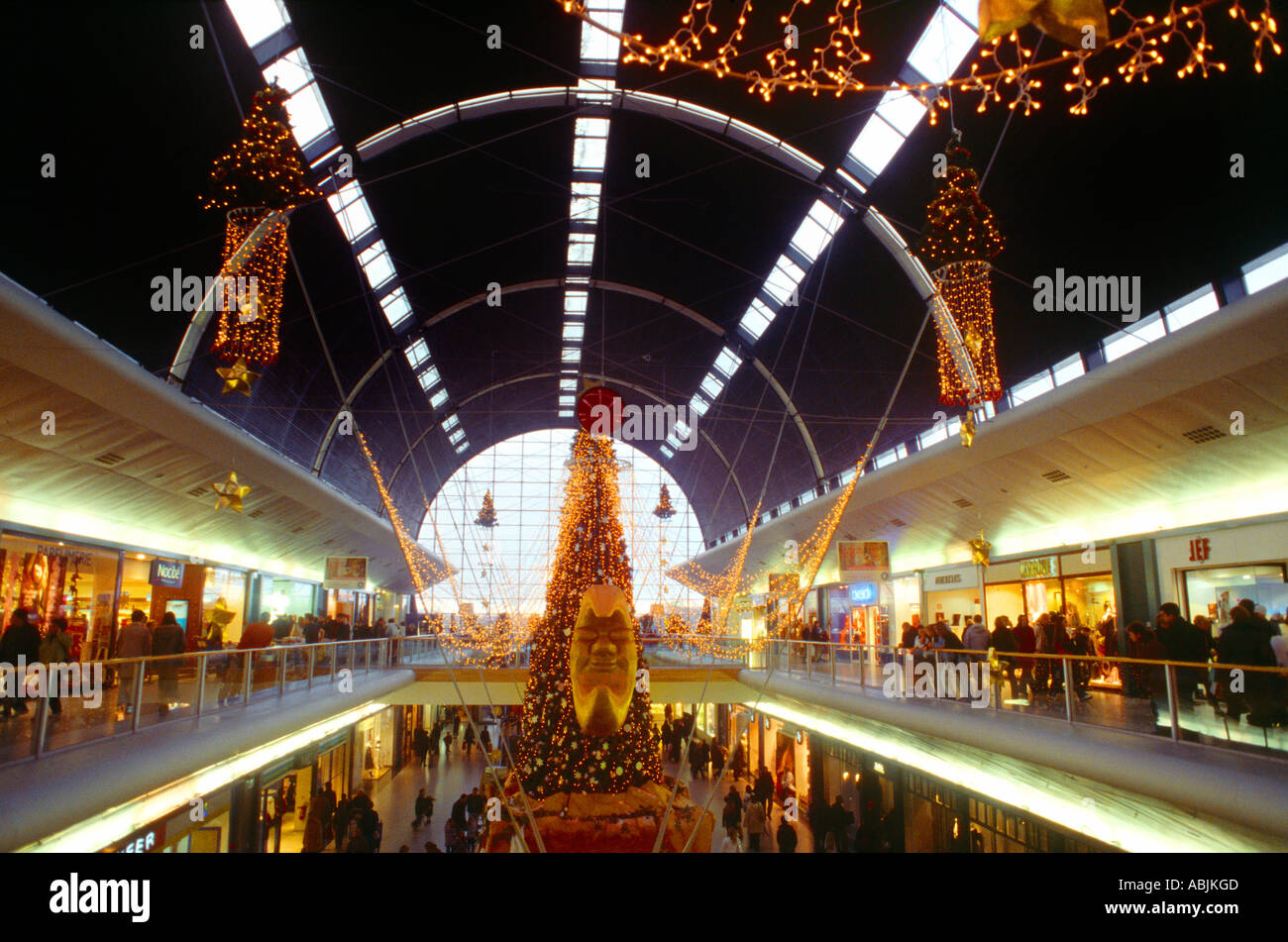 Calais France Cite Europe Christmas Lights In Shopping Mall Stock Photo ...