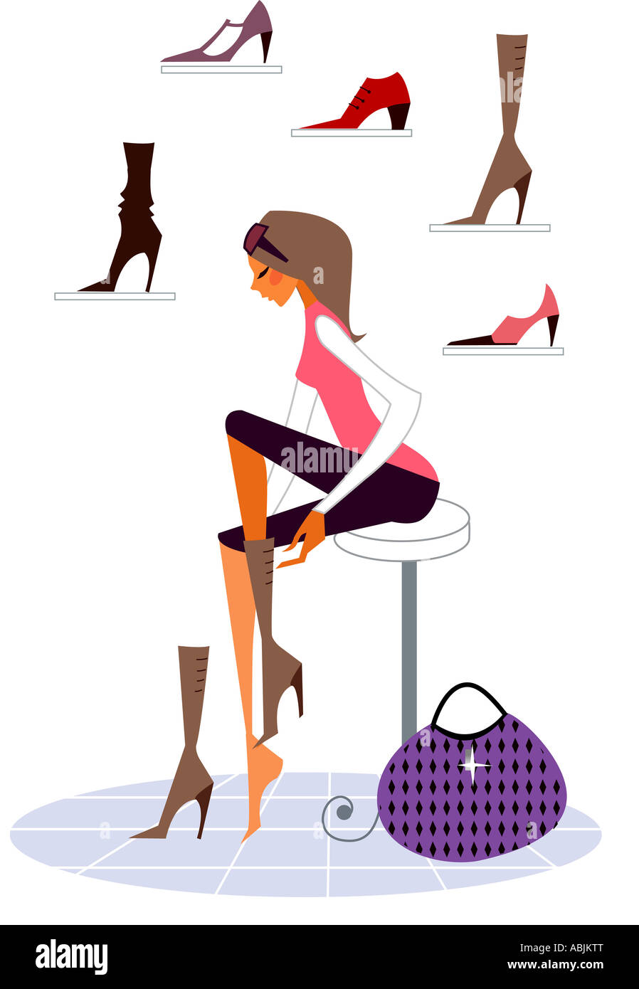 Trying shoes Cut Out Stock Images & Pictures - Alamy