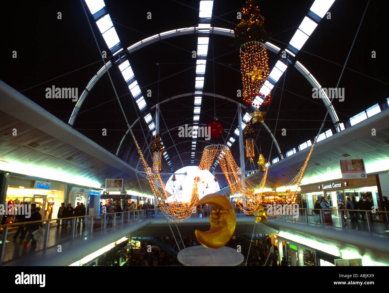 Calais France Cite Europe Christmas Lights In Shopping Mall Stock Photo ...