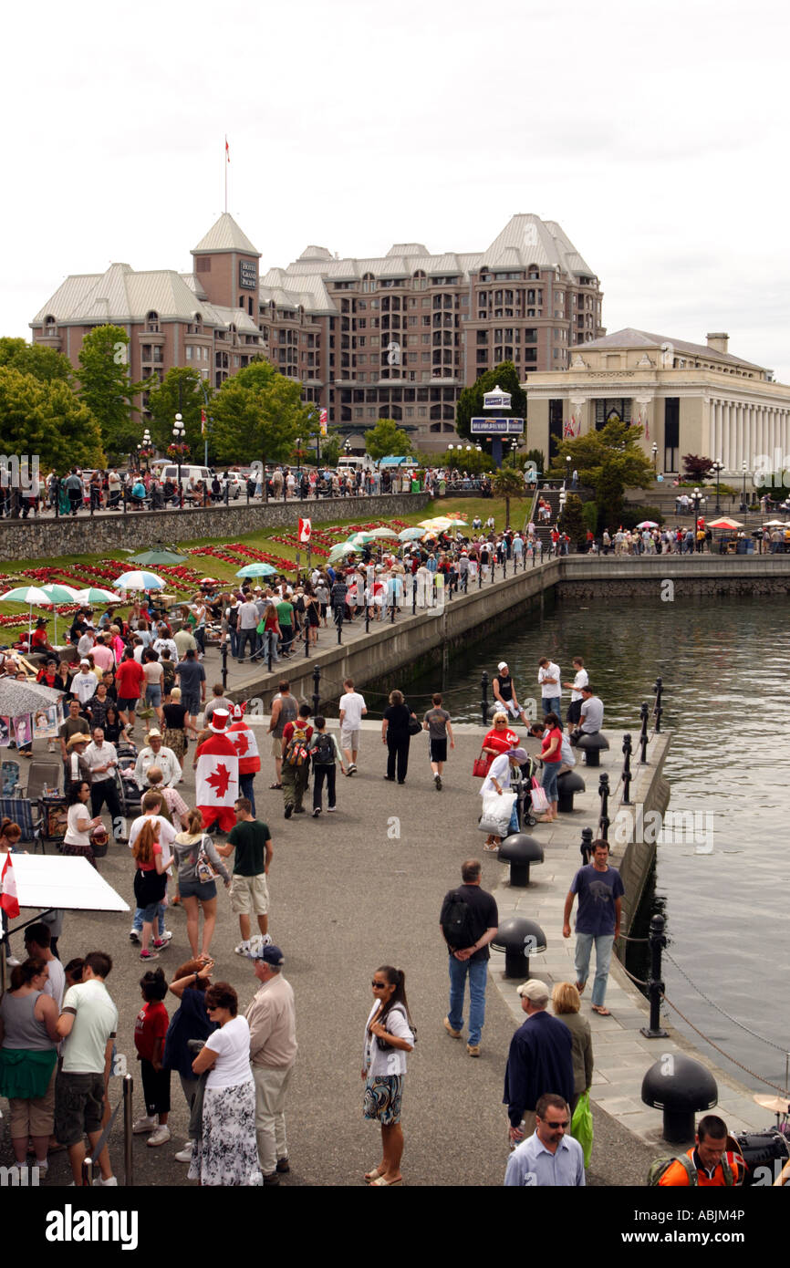 People in downtown Victoria during Canada Day celebration Stock Photo ...