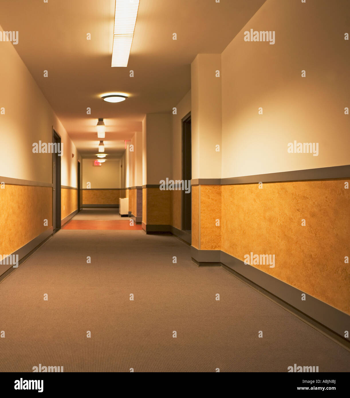 Empty hotel hallway Stock Photo - Alamy