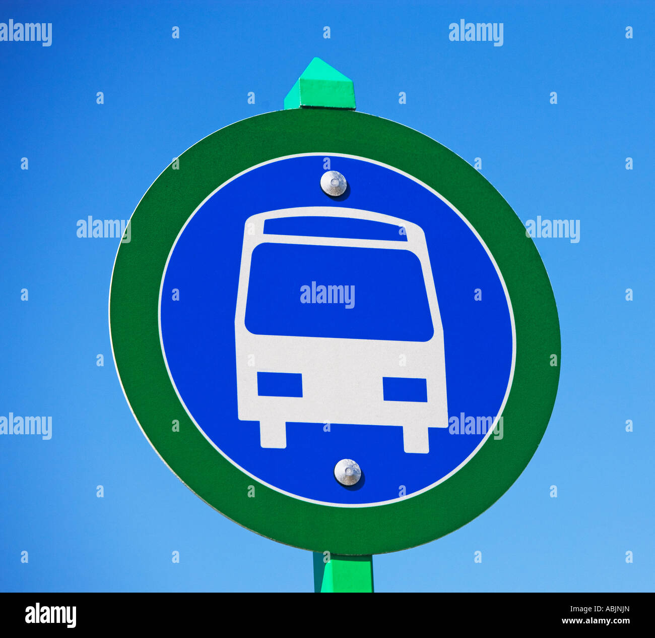 Low angle view of bus street sign Stock Photo - Alamy