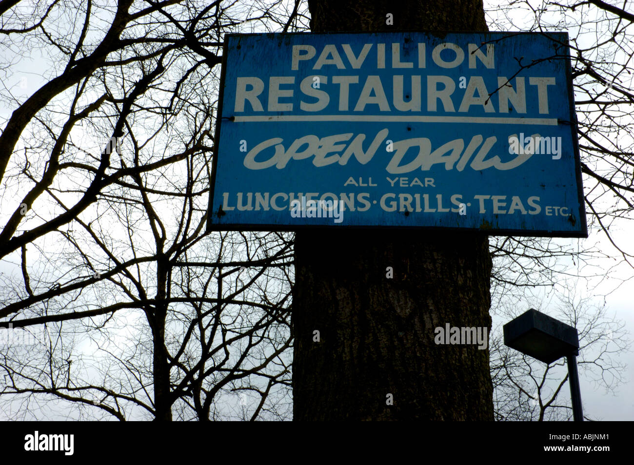 Pavillion Restaurant Sign Stock Photo - Alamy