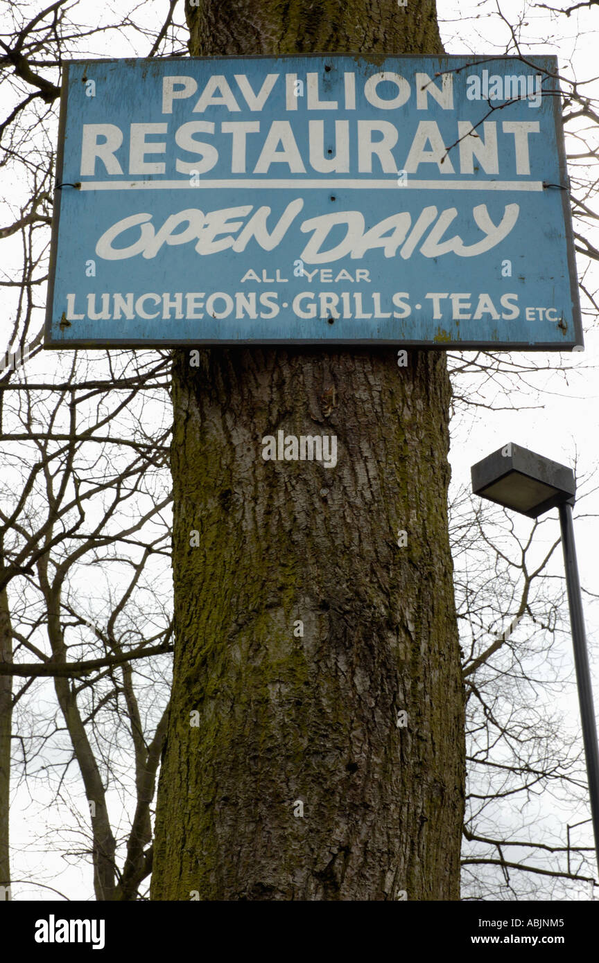 Pavillion Restaurant Sign Stock Photo - Alamy