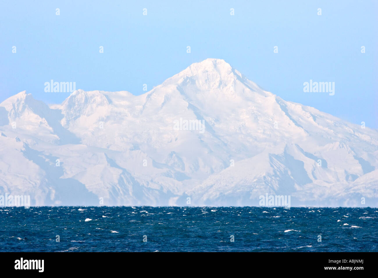 Iliamna Volcano 10016 ft 3053 m in the Aleutian Range with Cook Inlet ...