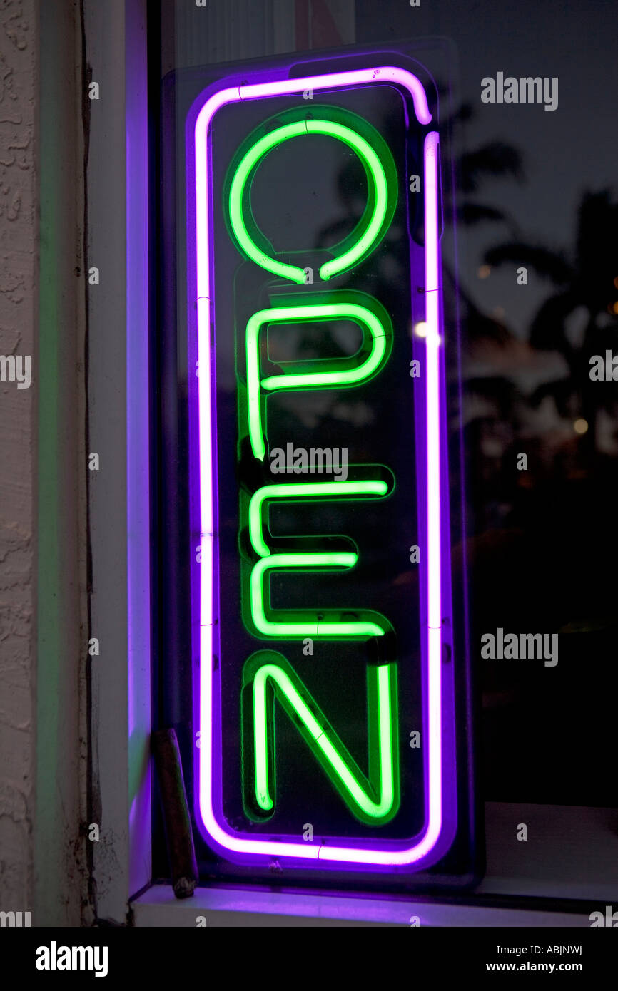 Neon open sign hi-res stock photography and images - Alamy