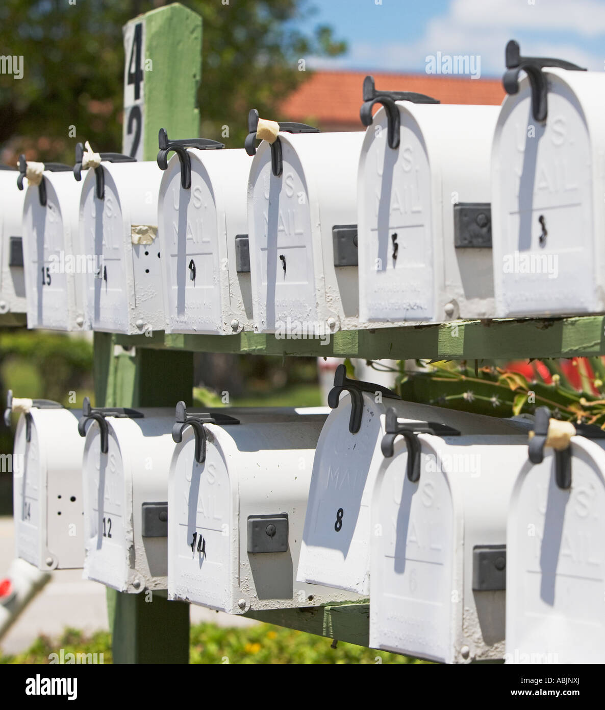 Rows of outdoor mailboxes Stock Photo - Alamy