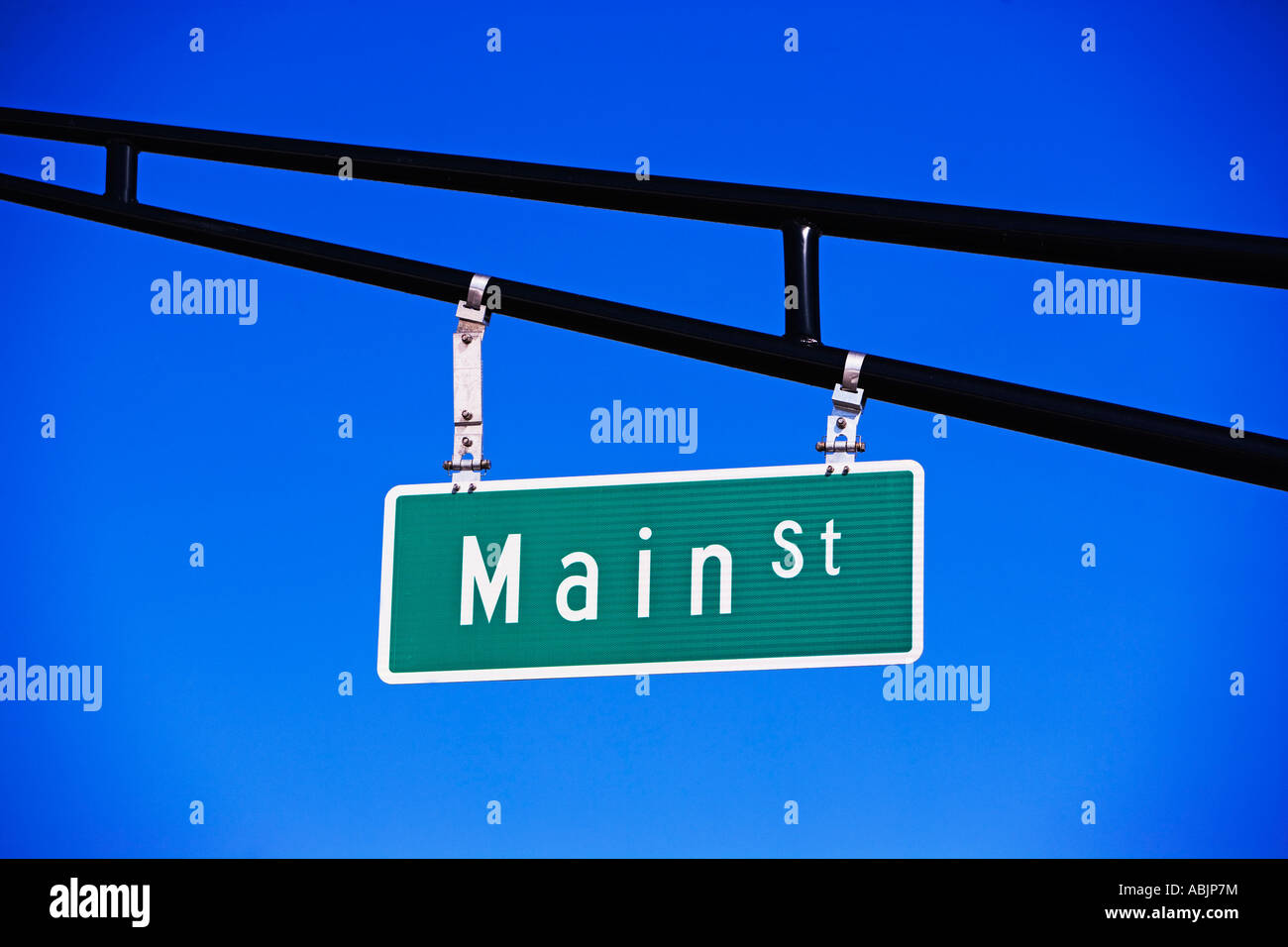Main Street sign under blue sky Stock Photo - Alamy