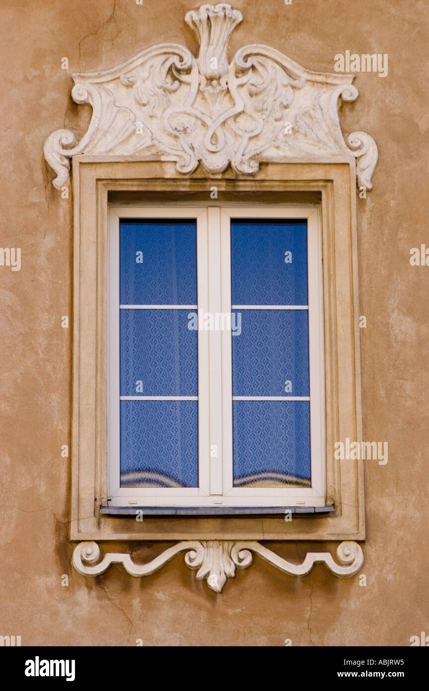 Facade with window of heritage house on Market Square in Opole Silesia ...