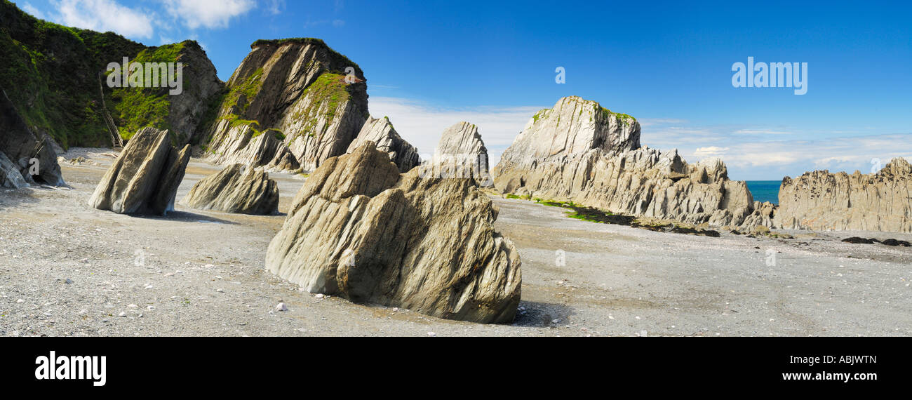 Lee Bay at the seaside village of Lee near Ilfracombe on the North ...