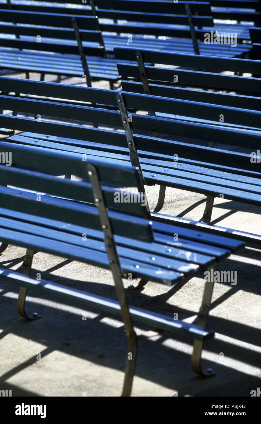 Bench on liberty island ferry Stock Photo - Alamy